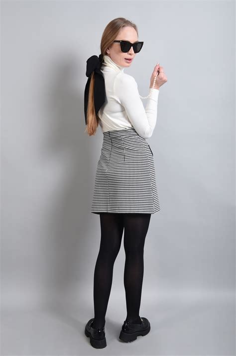 Fusta Pepit Cu Talie Inalta Poema