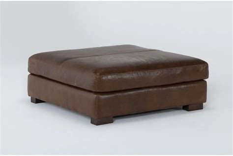 Grisham Top Grain Italian Leather Cocktail Ottoman Living Spaces