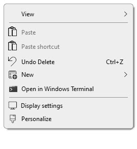 Desktop Context Menu Concept R Windows