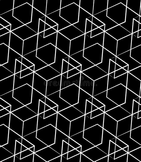 Grid Mesh Seamless Monochrome Pattern Intersecting Lines Stock Vector
