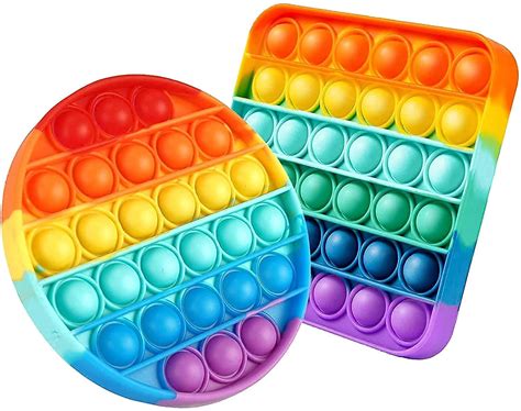 Tilak Venture® Pop It Set Of 2 Square And Round Shaped Sensory Toys For