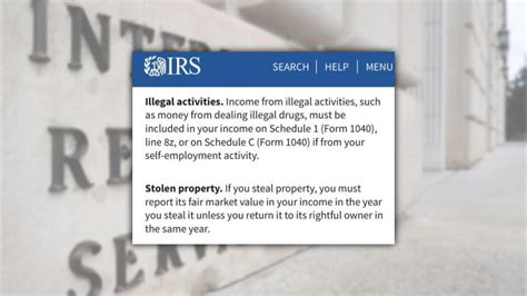 IRS Tells Taxpayers To Claim Income From Illegal Activities Snopes Com