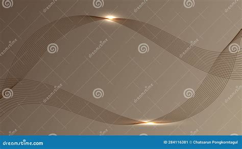 Abstract Concept Lines Wave Dynamic Particle Pattern On Brown Background Stock Vector