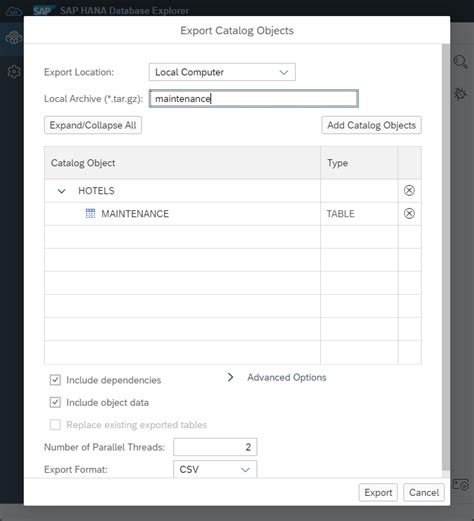 Export And Import Data And Schema With Sap Hana Database Explorer Sap