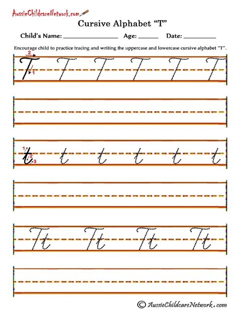 Cursive Alphabet T Pdf