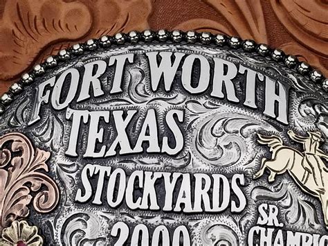 Fort Worth Texas Stockyards 2000 Bronc Rider Trophy Rodeo Buckle
