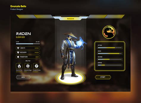 Character Selection Game UI Behance
