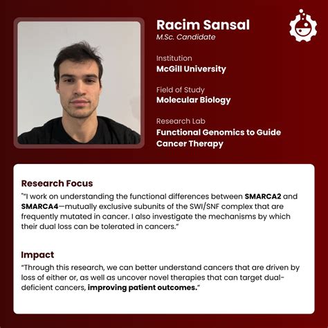 Meet Racim Sansal Msc Researcher In Molecular Biology At Mcgill Joshua Xu Posted On The
