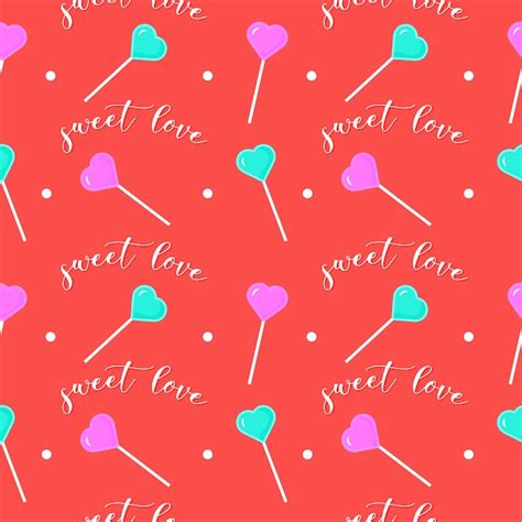 Premium Vector Vector Cute Candy Heart Pattern Valentine Background With Hearts Trendy Flat