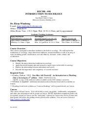 Soc100 001 FA22 Syllabus Pdf SOC100001 INTRODUCTION TO SOCIOLOGY Fall 2022 Tues Thurs 11am 12
