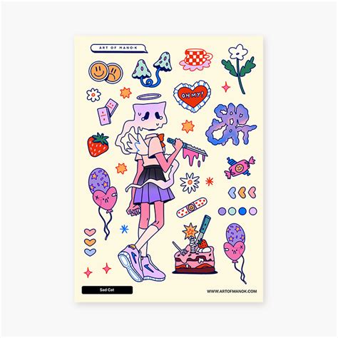 Sad Cat Sticker Artofmanok Online Store