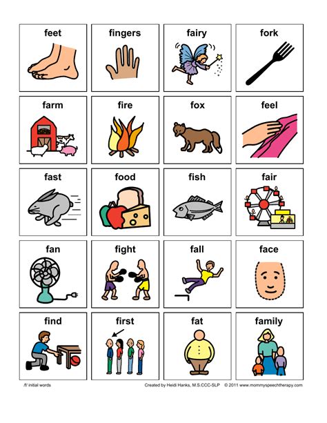 F Initial Words Flashcards Download Printable Pdf Templateroller
