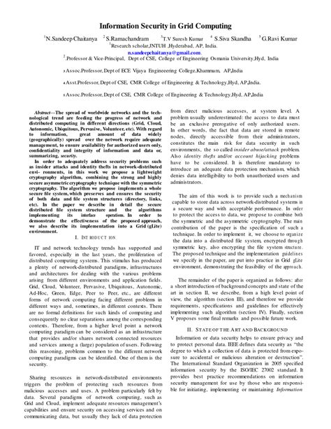 Pdf Information Security In Grid Computing