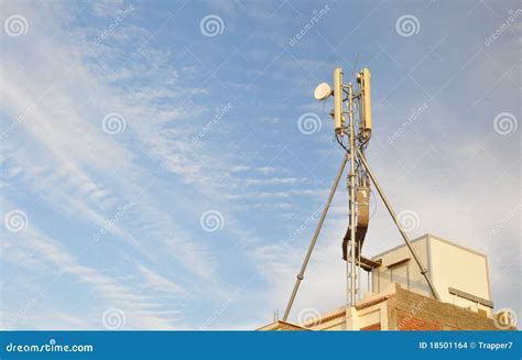 Antenna Cellular Stock Photo Image Of Blue Broadcast