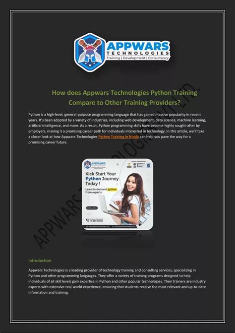 Ppt How Does Appwars Technologies Python Training Compare To Other Training Providers