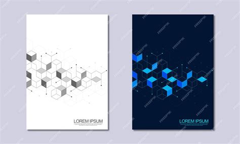 Premium Vector Abstract Geometric Covers And Brochures With Isometric Vector Blocks Polygon
