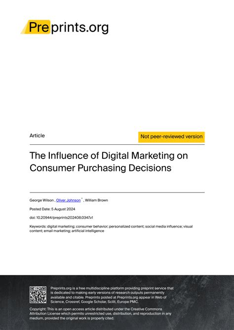 Pdf The Influence Of Digital Marketing On Consumer Purchasing Decisions