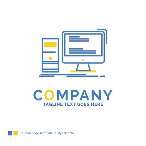 Computer Desktop Gaming Pc Personal Blue Yellow Business Logo
