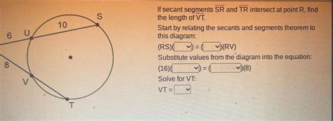 Answered 6 8 U V 10 T S If Secant Segments Sr And Tr Intersect At Kunduz Answered 6 8 U V 10 T S If Secant Segments Sr And Tr Intersect At Kunduz