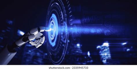 3d Robotic Render Showing Metaverse Data Stock Illustration 2427570767