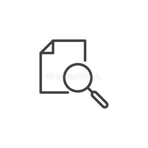 Document Analysis Research Line Style Icon Stock Vector Illustration