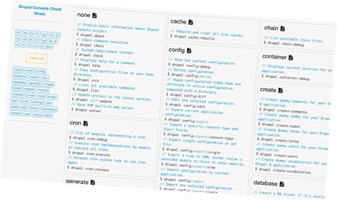 La Drupal Console Cheat Sheet