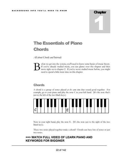 Piano Chords Sheet Music