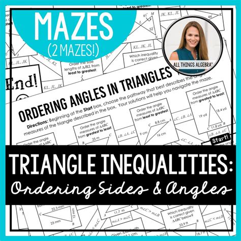 Ordering Side And Angle Measures In Triangles Mazes All Things Algebra®