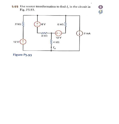 Solved Use Source Transformation To Find Io In The Circuit