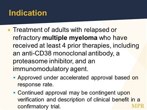 New Drug Product Blenrep Mpr