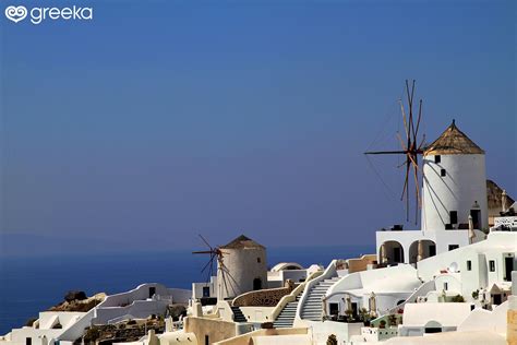 Windmill In Santorini Greece