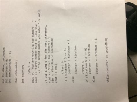 Solved Int Firstnum Secondnum Int Sumeven 0 Int