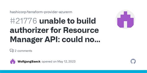 Unable To Build Authorizer For Resource Manager Api Could Not