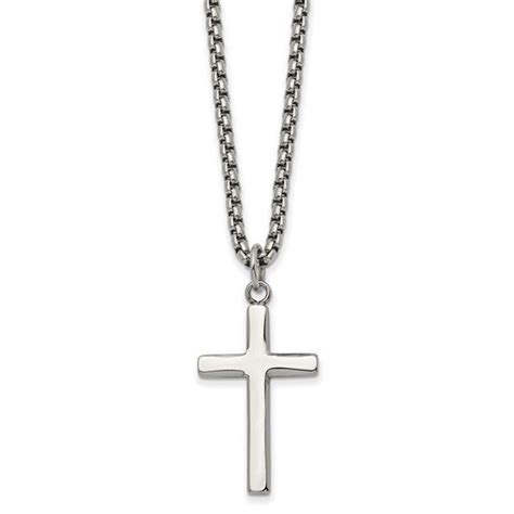 Stainless Steel Polished Cross Pendant — Croft And Stern Jewelry Designs