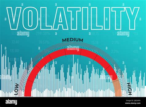 Volatility Vix Index Graph On Blue Finance Background With Indicator