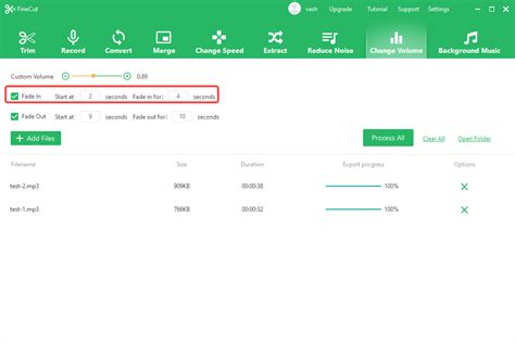 How To Set Audio Fade In And Fade Out Effects Fineshare