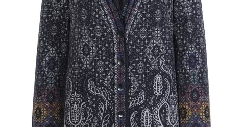 Coatigan Ornament Pattern Anthracite Outerwear Ivko Woman