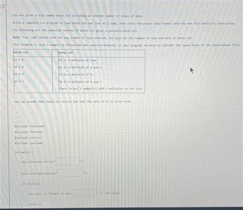 solved you are given a flle nawed data1 txt incloding an