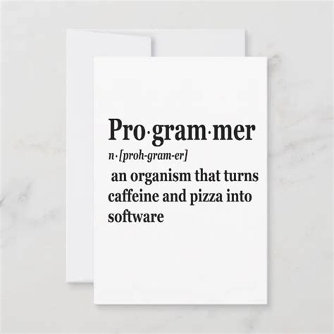 Funny Computer Science Programmer Definition Thank You Card Zazzle