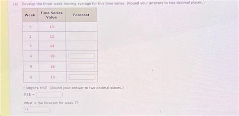 Solved Compute Mse Round Your Answer To Two Decimal