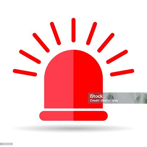 사이렌 화재 경보 그림자 기호 신호 위험 빛 기호 구급차 경찰 경고 벡터 일러스트 레이 션 0명에 대한 스톡 벡터 아트 및 기타 이미지 Istock