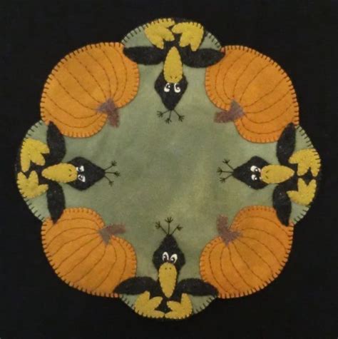 Pin By Diane Cunningham On Wool Beauties Candle Mats Patterns Wool Candle Mats Wool Applique