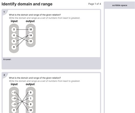 identify domain and range worksheets [pdf] 8 f b 4 8th grade math