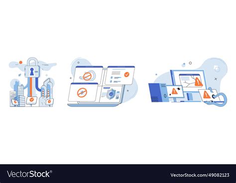 Malware Spyware Virus Alerts Notify Users Vector Image