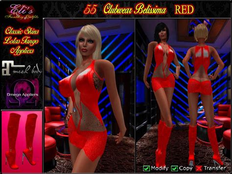 Second Life Marketplace 55 Clubwear Belissima Red