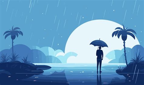 Premium Vector Monsoon Season Vector Flat Minimalistic Isolated