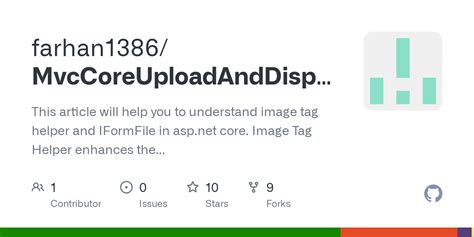 GitHub Farhan1386 MvcCoreUploadAndDisplayImage Demo This Article