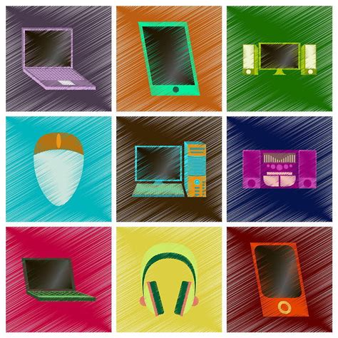 어셈블리 플랫 음영 스타일 아이콘 가제트 벡터 Eps Ai Uidownload