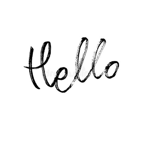 Hello Modern Calligraphy Quote Line Script Word Hello Stock Vector Illustration Of