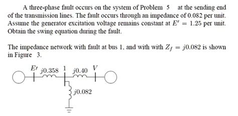 Solved A Three Phase Fault Occurs On The System Of Problem 5 At The